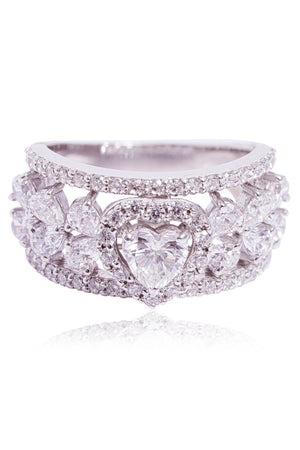 Buy Prata Heart Solitaire Stone Ring For Women Available Online at ...
