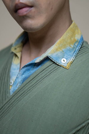 Buy Kala Cotton Olive Corded Vest for Men by Lafaani